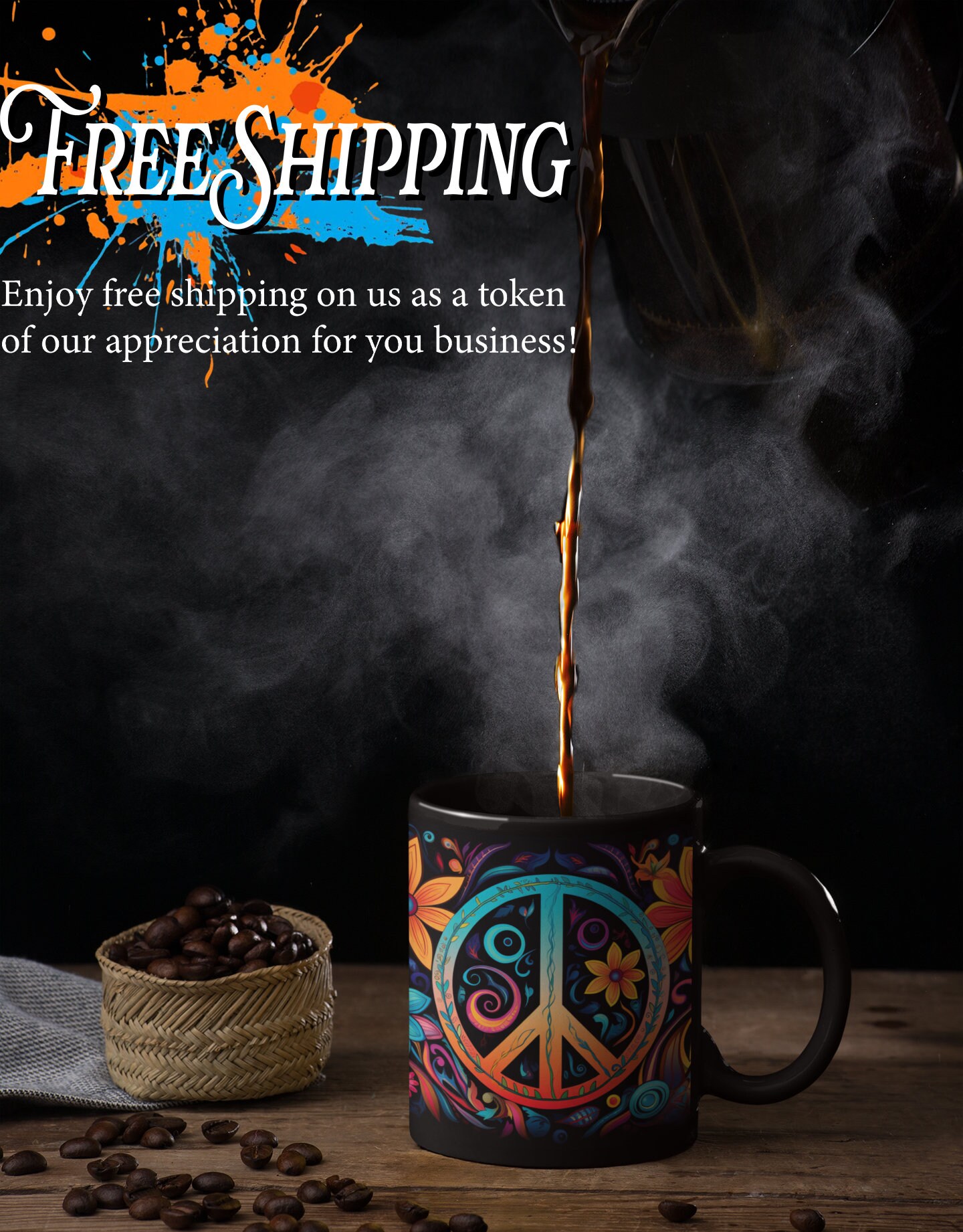 Flower Child Coffee Mug, Hippie Mug, Groovy Retro Mug, Ceramic Mug ...