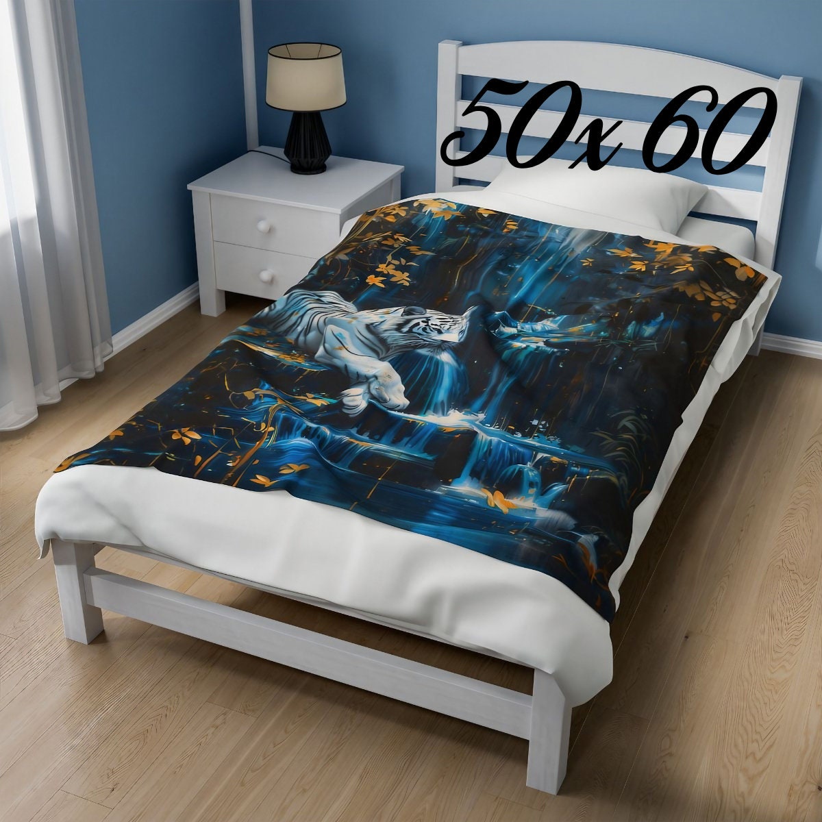White Tiger Blanket, Decorative Blanket, Tiger Blanket, Wildness ...