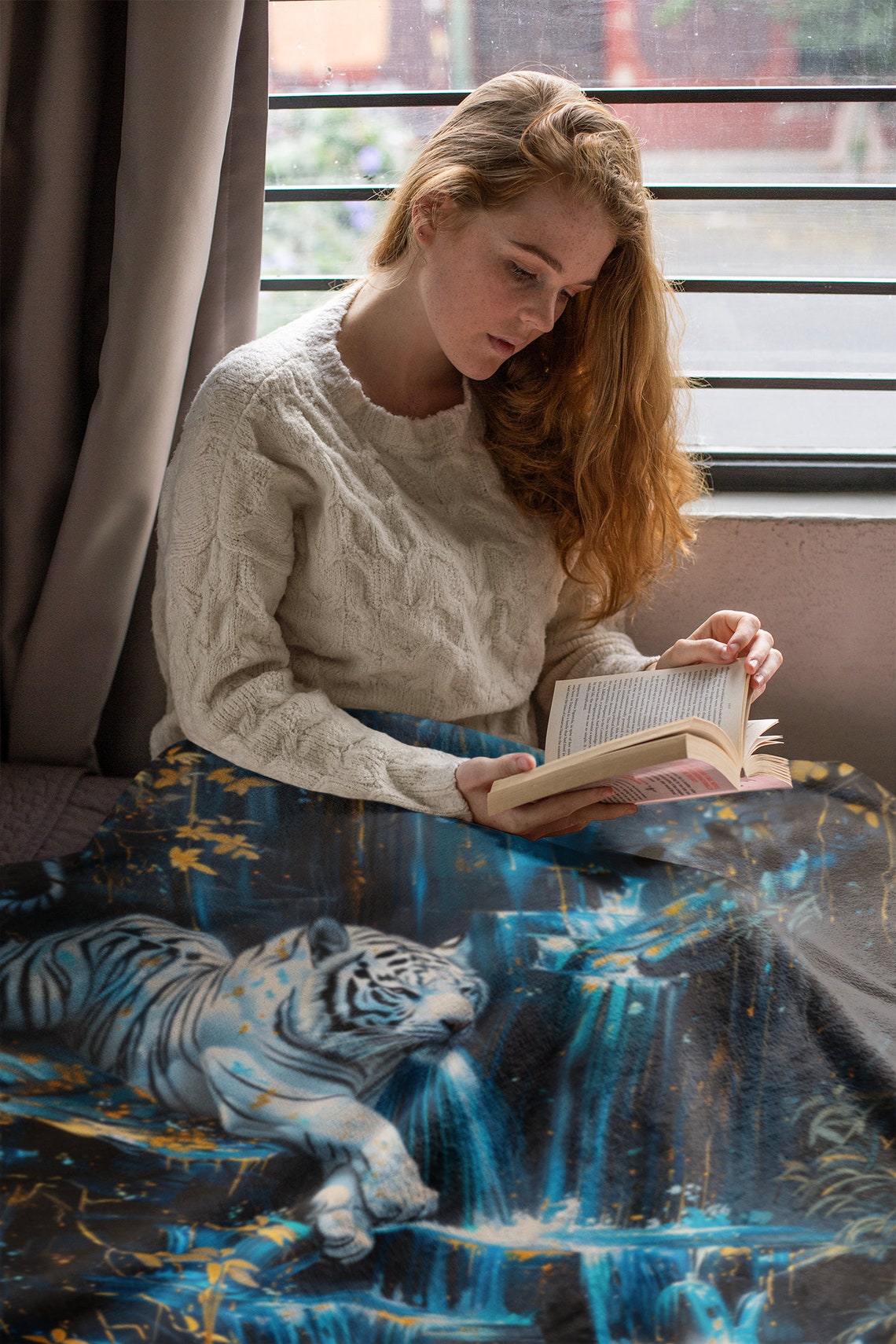 White Tiger Blanket, Decorative Blanket, Tiger Blanket, Wildness ...