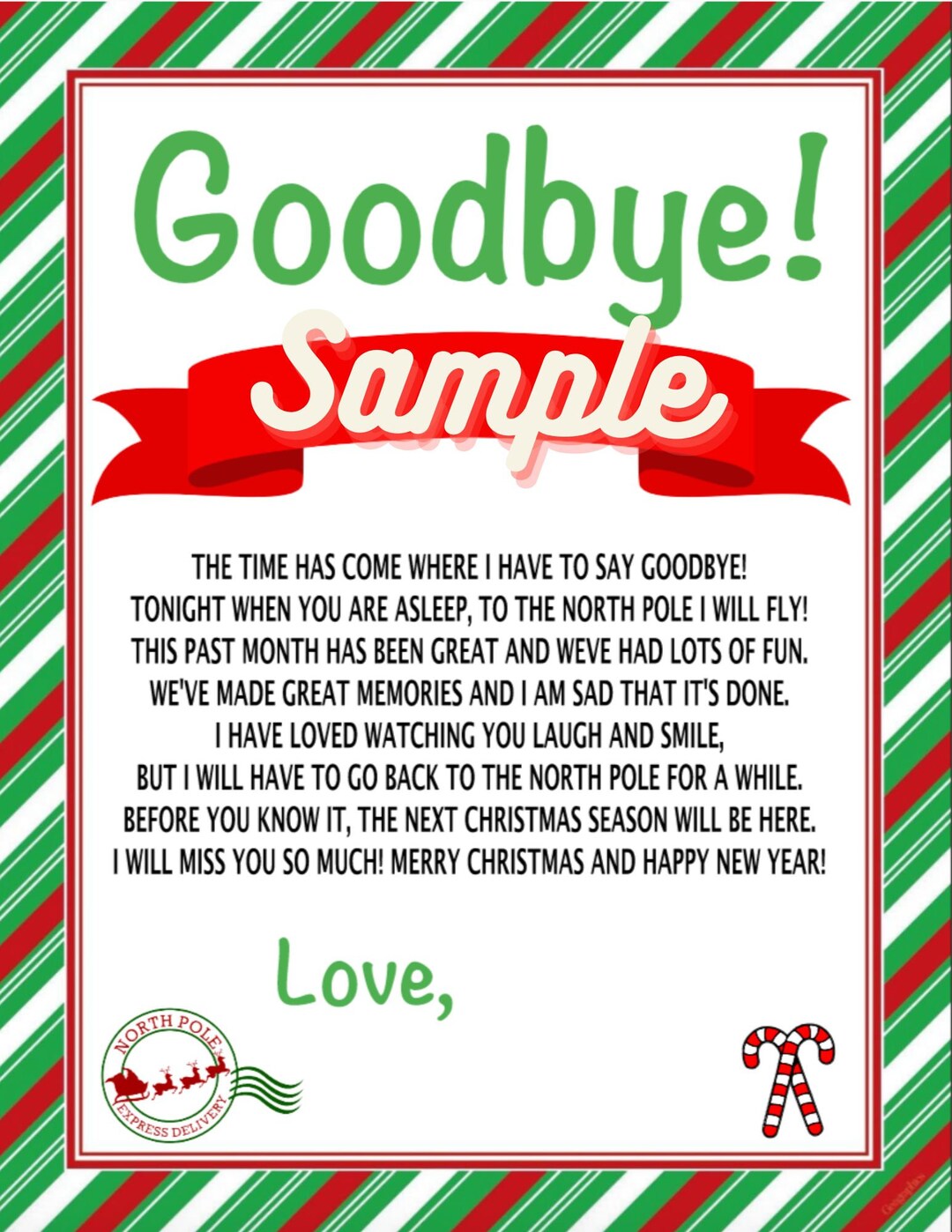 Editable Elf Goodbye Letter, Elf Goodbye Note, Christmas Elf Good bye ...