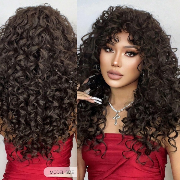 Long Curly Wig - Etsy