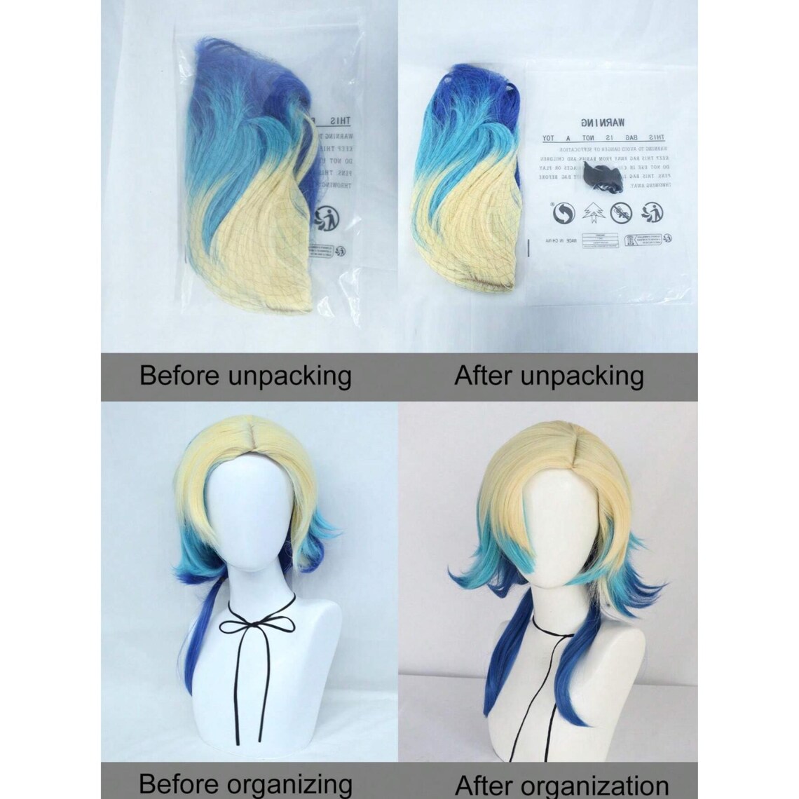Jellyfish Modeling Side Parted Hairstyle Multi-color Wig Classical Flip ...