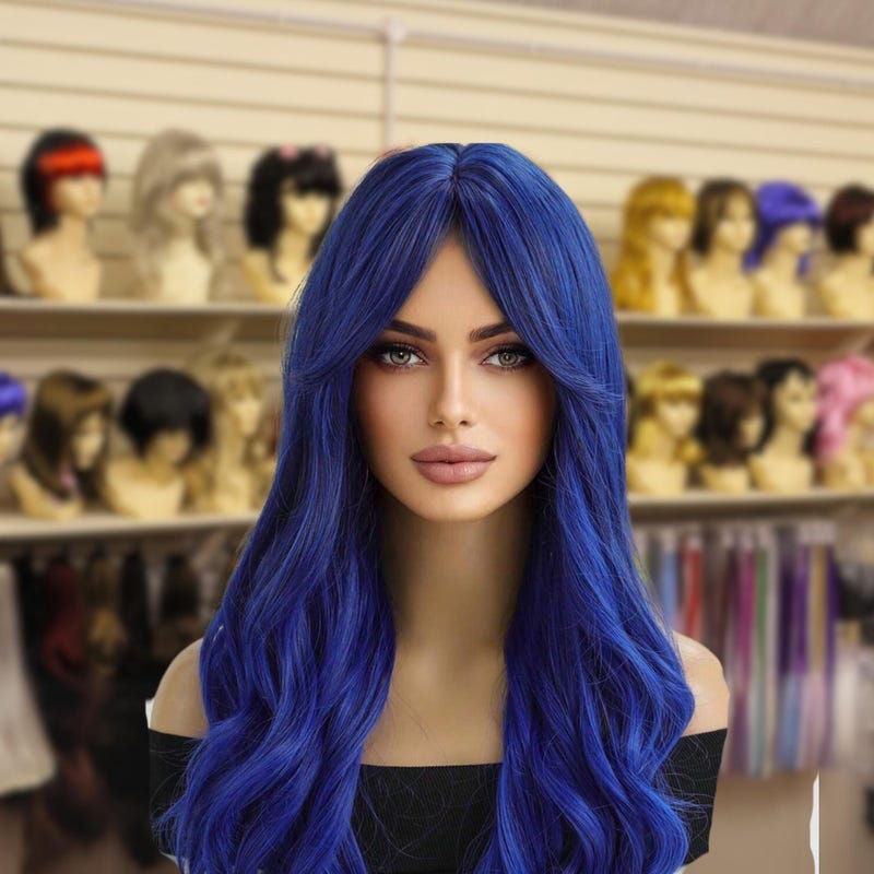 Blue Wig - Etsy