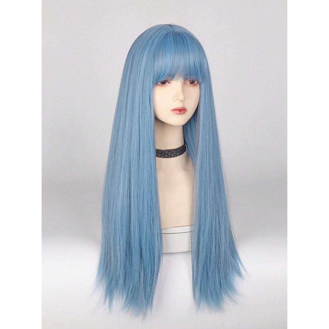 One Piece Daily Style 26 Inch Fashionable Blue Long Straight Synthetic ...