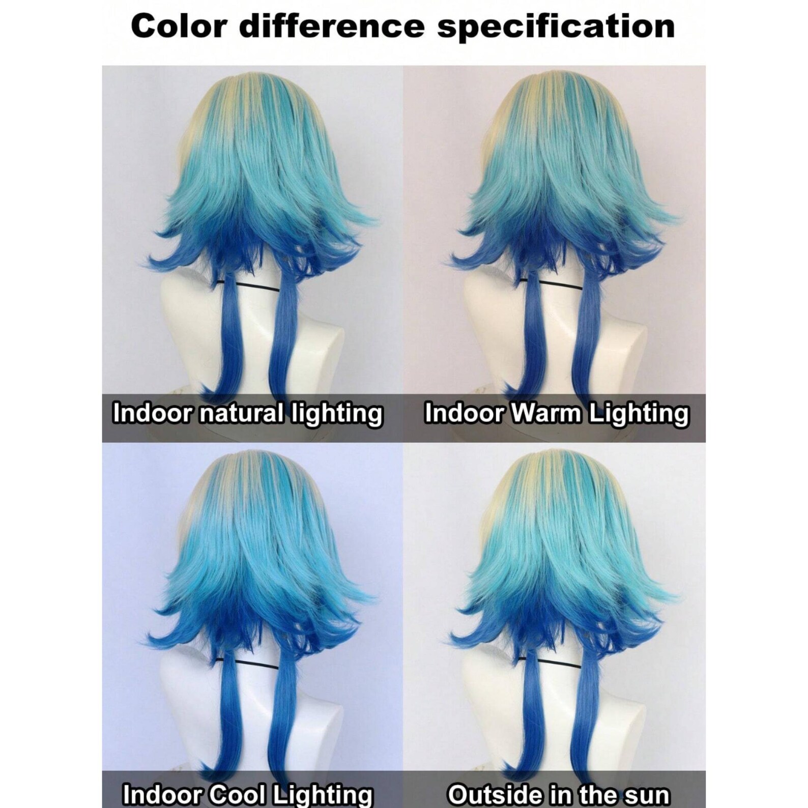 Jellyfish Modeling Side Parted Hairstyle Multi-color Wig Classical Flip ...