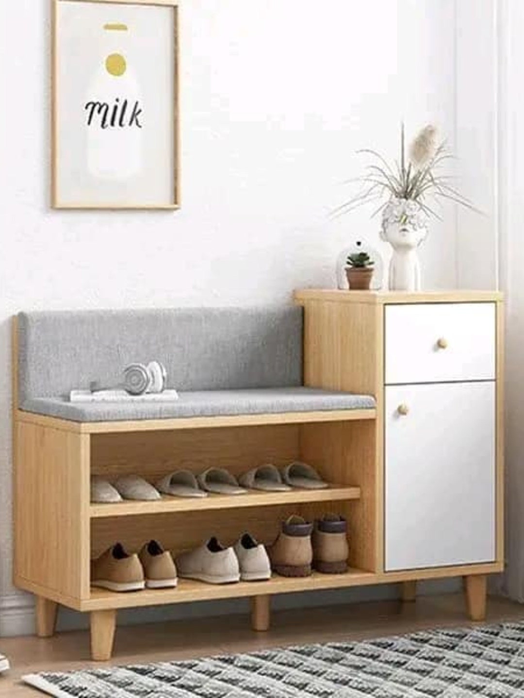 Multi-compartment Shoe Cabinet With Cabinet Doors and - Etsy