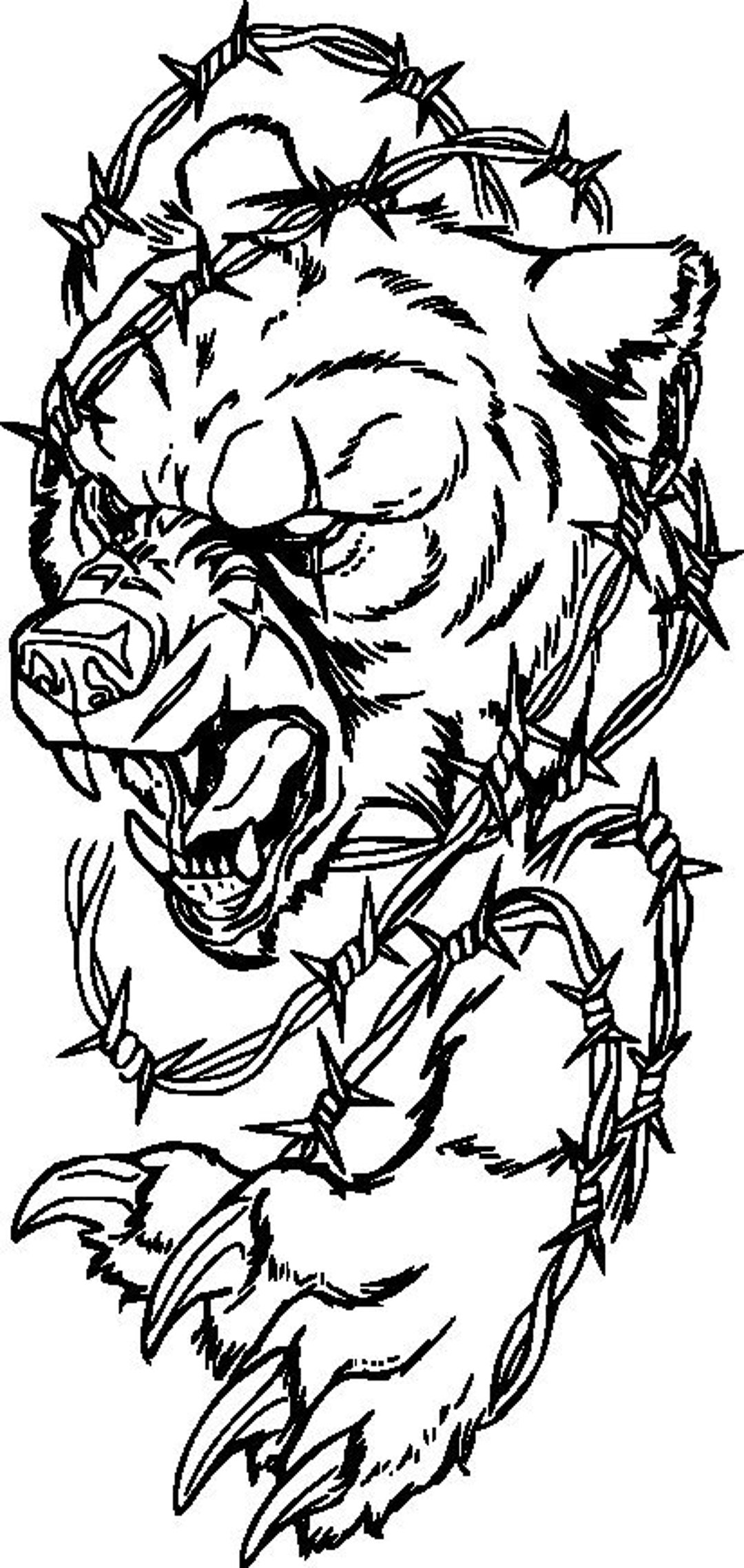 Chained Bear, Bear Vector, Vector Art, Grizzly Bear Art, Bear Art ...