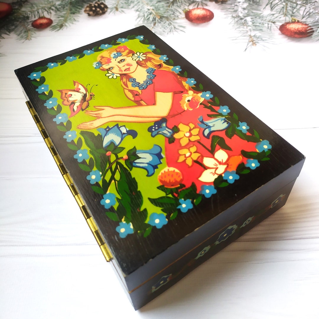 Vintage Soviet Wooden Box FIELD TSAREVNA Jewelry Box Small Things Box ...