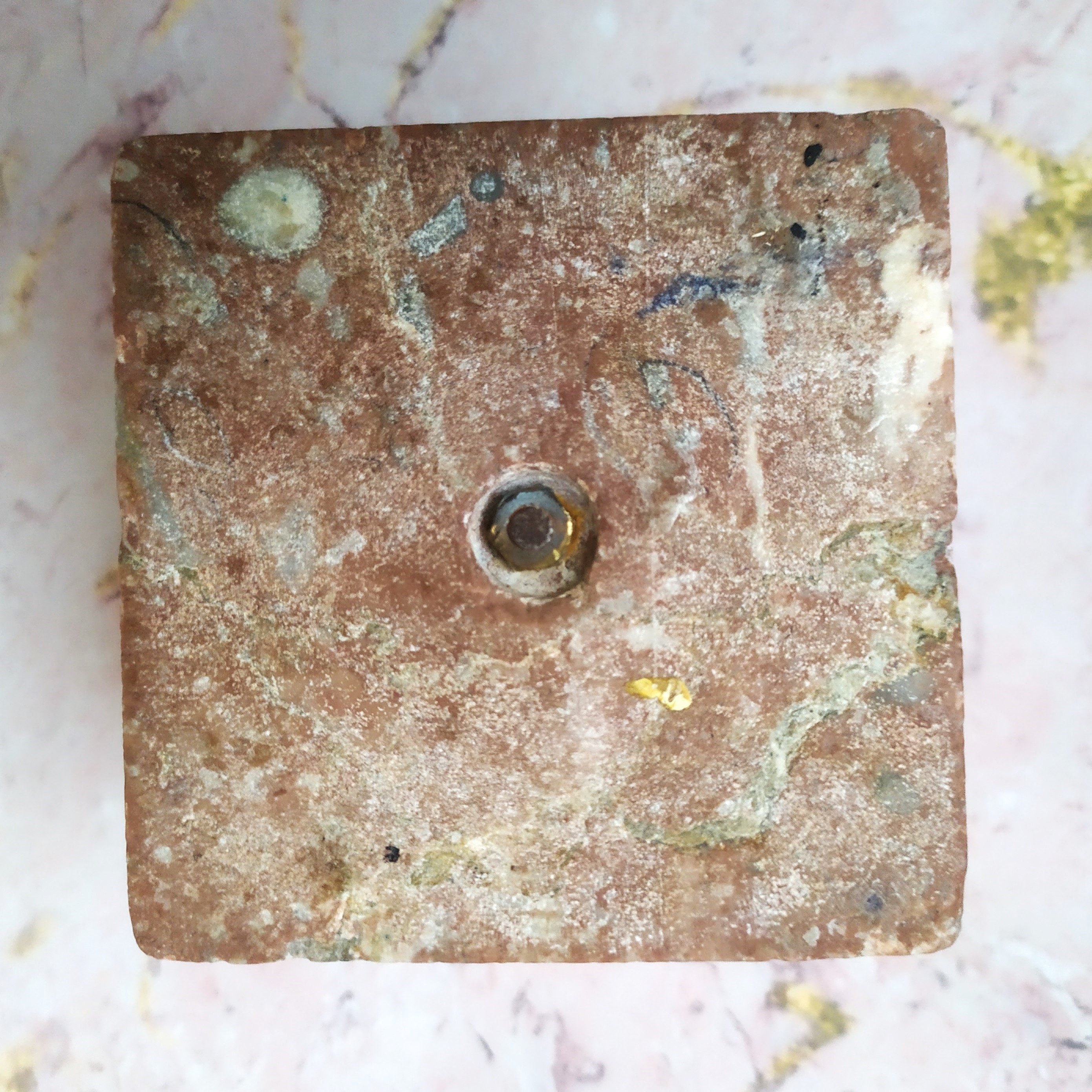 Vintage Bronze Candlestick on Granite Base Handmade Bronze Candlestick ...