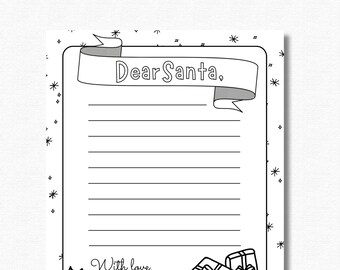Letter to Santa Coloring Page, Letter to Santa, Christmas Wish List ...