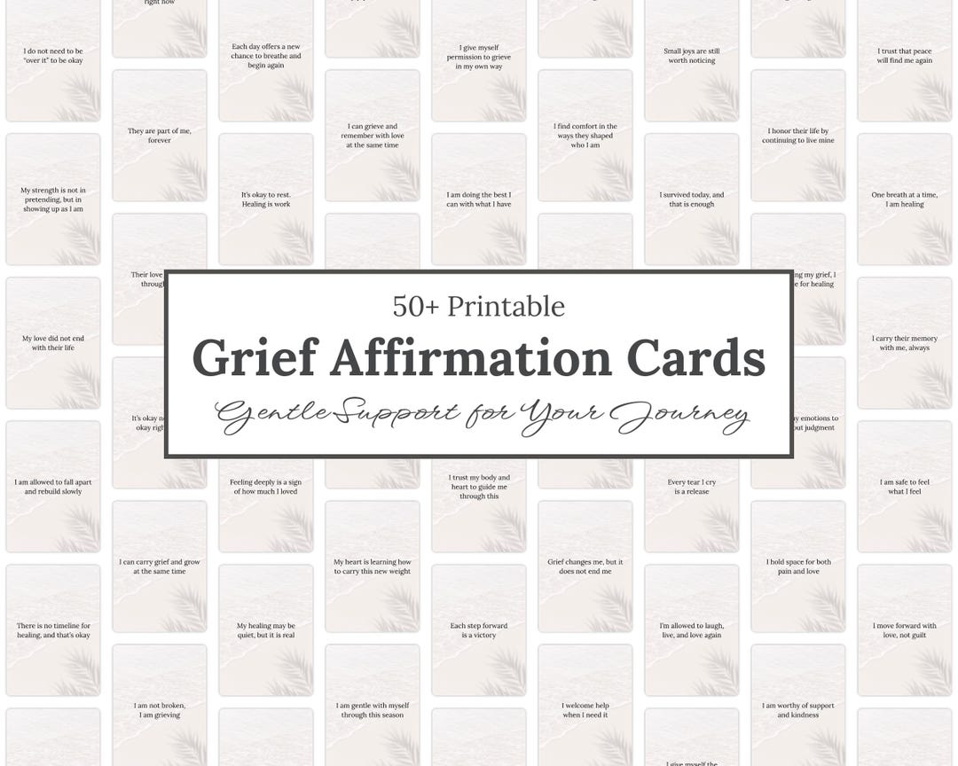 Grief Affirmation Cards | Printable Healing Deck for Loss & Bereavement ...