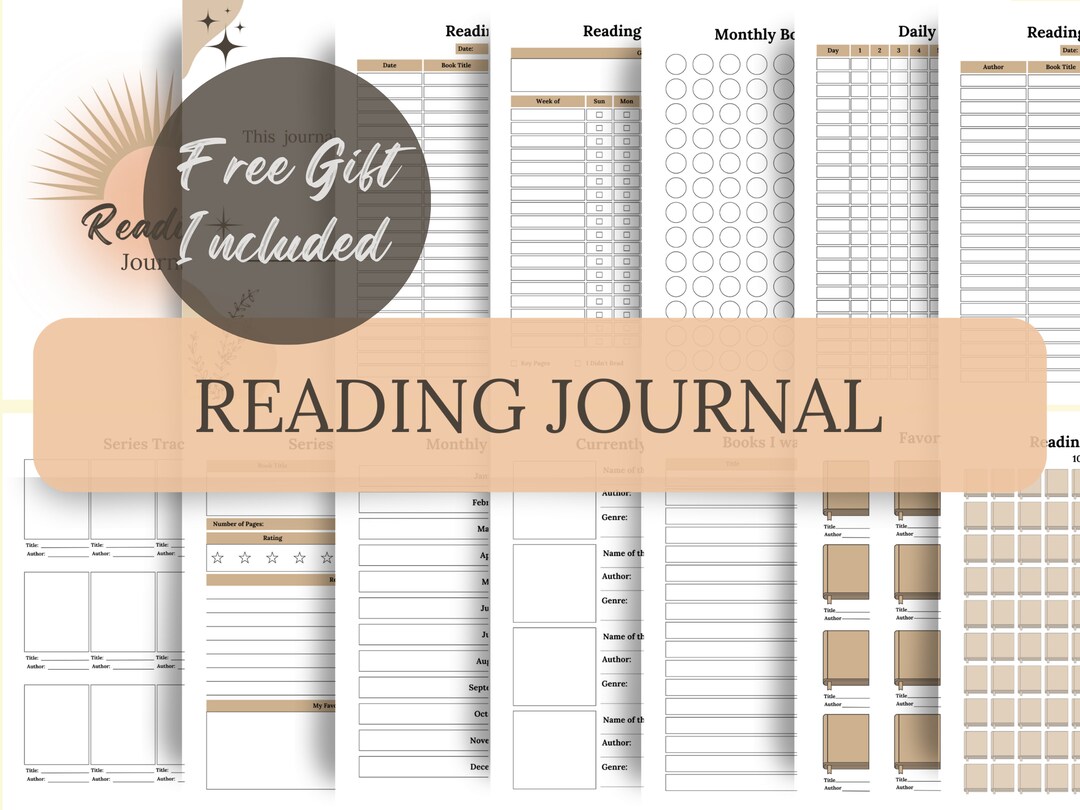 Reading Journal Printable, Book Review Journal, Reading Goals Planner ...