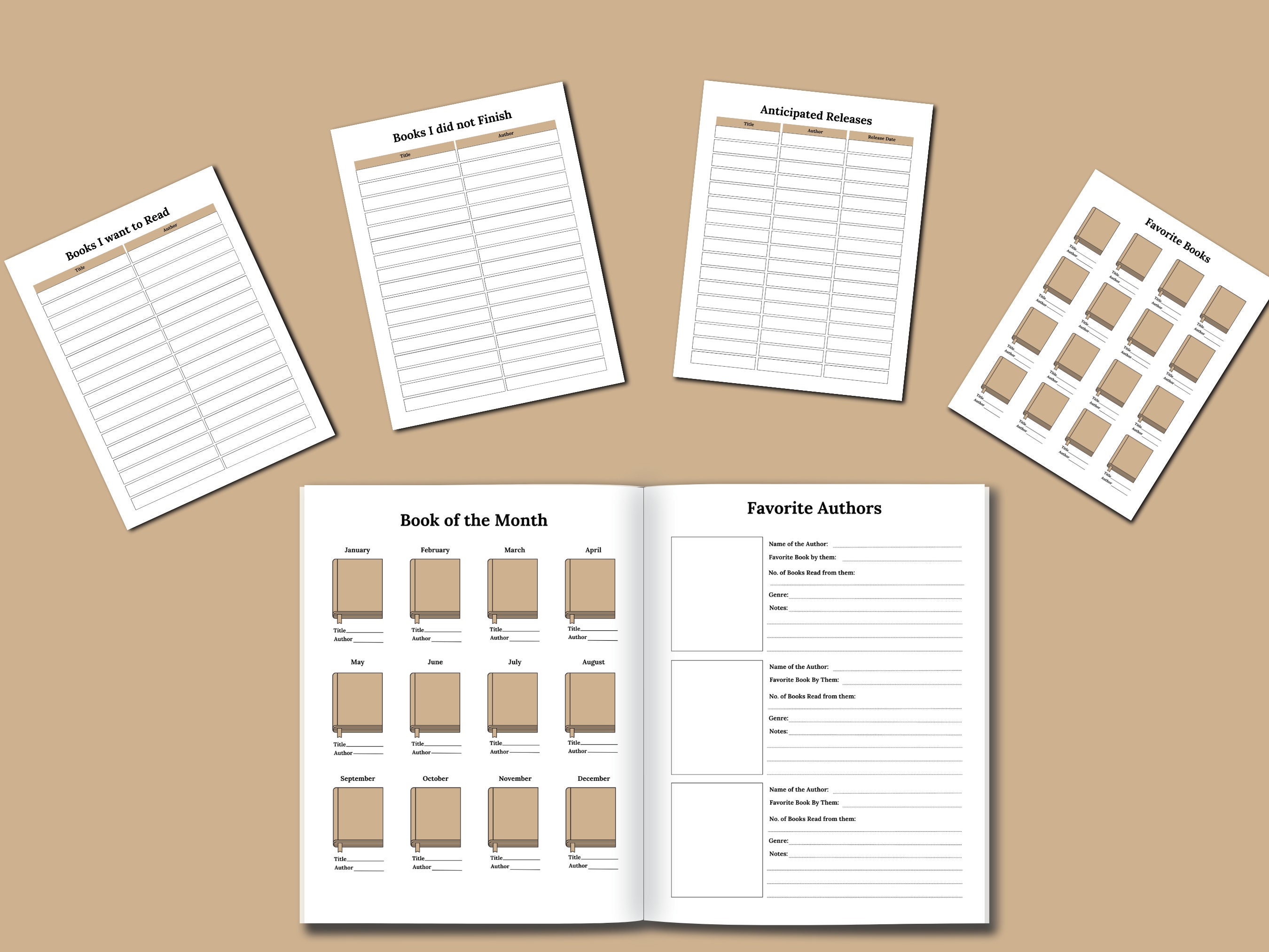 Reading Journal Printable, Book Review Journal, Reading Goals Planner ...