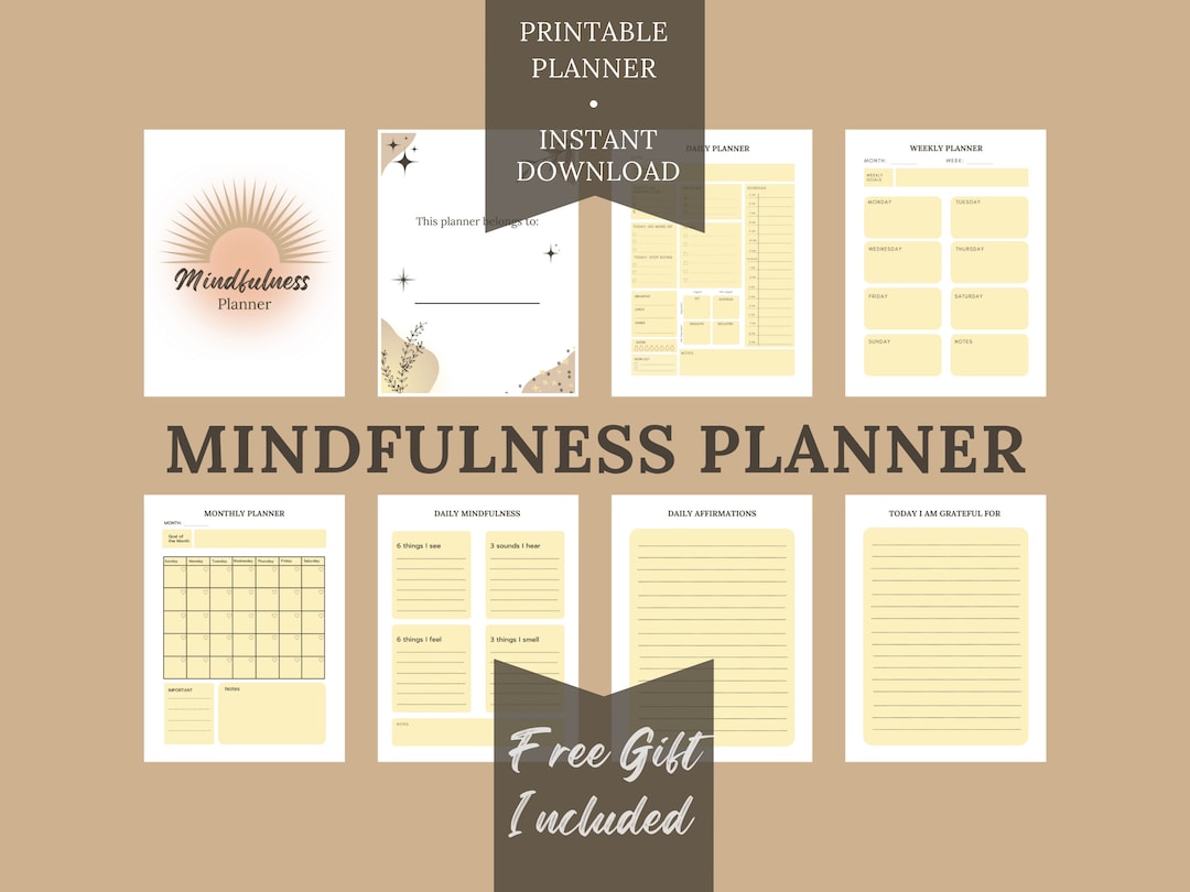 Mindfulness Journal Printable: Self-care Planner & Gratitude Workbook ...