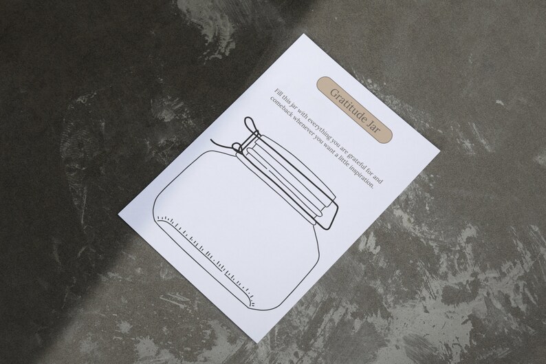 Gratitude Jar With Prompts: Printable Workbook (digital Download) - Etsy