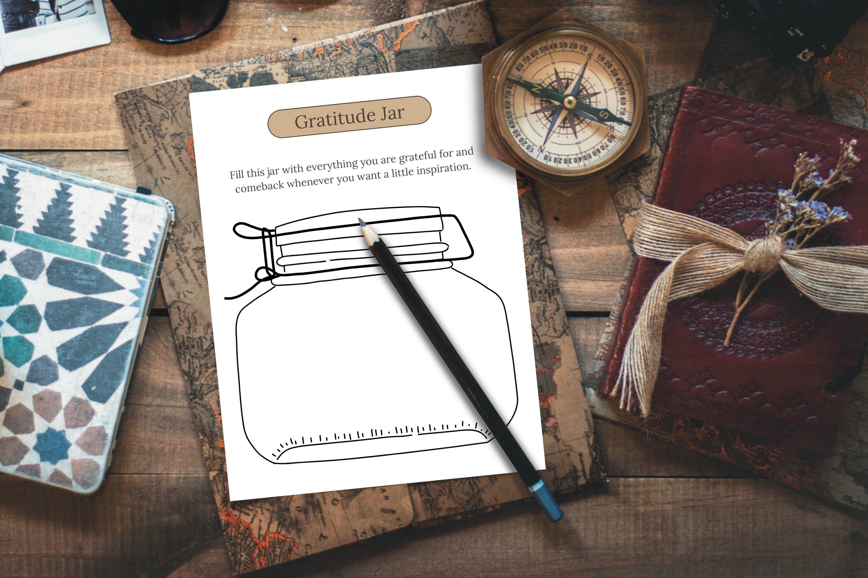 Gratitude Jar With Prompts, Printable Gratitude Workbook, Therapist ...