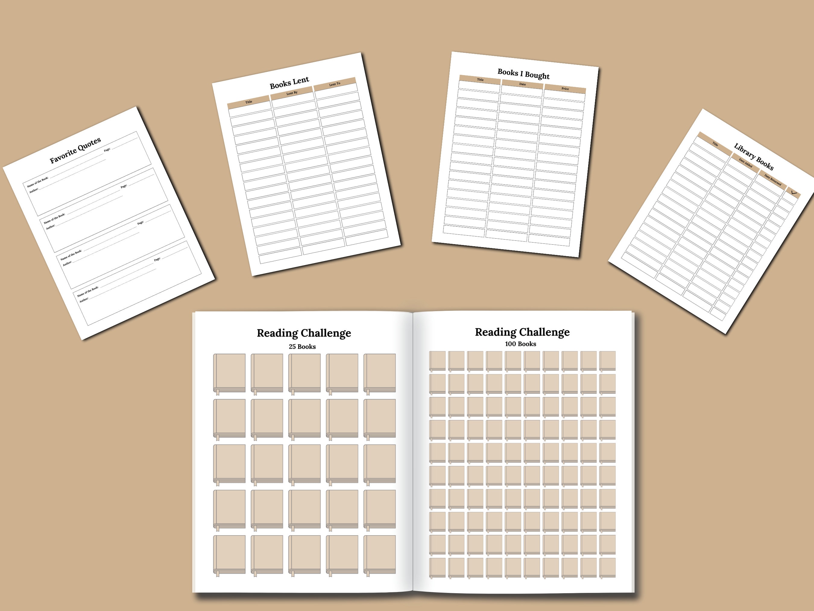 Reading Journal Printable, Book Review Journal, Reading Goals Planner ...