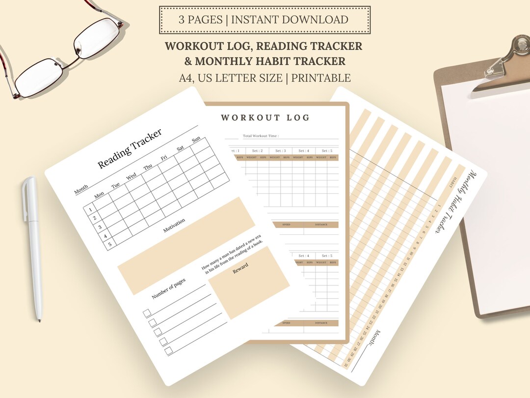 Habit Tracker Printable Reading Goals Tracker Monthly Habit - Etsy