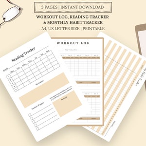 Habit Tracker Printable Reading Goals Tracker Monthly Habit - Etsy