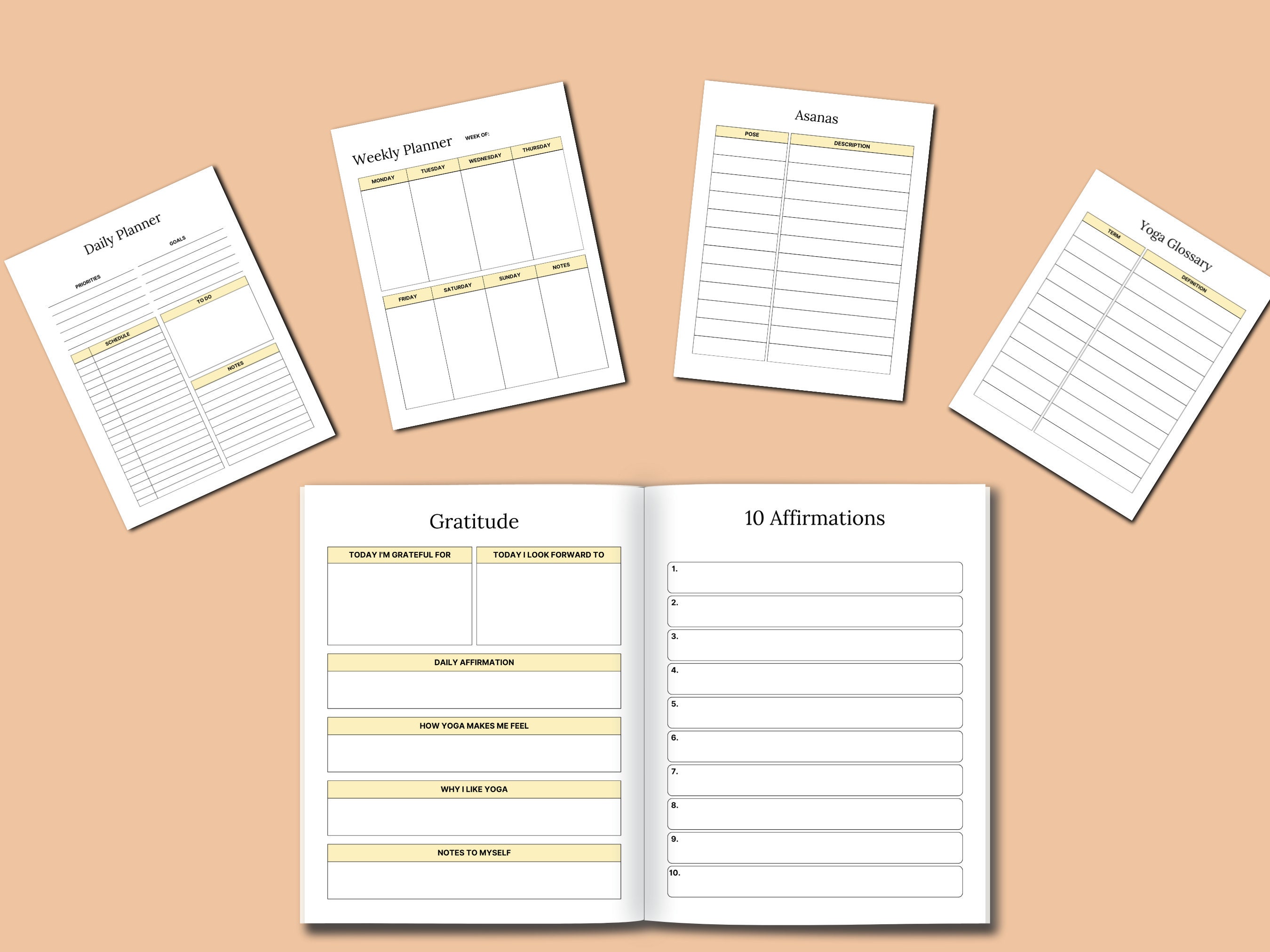 Yoga Journal Printable, Yoga Class Planner, 2024 Daily Planner ...