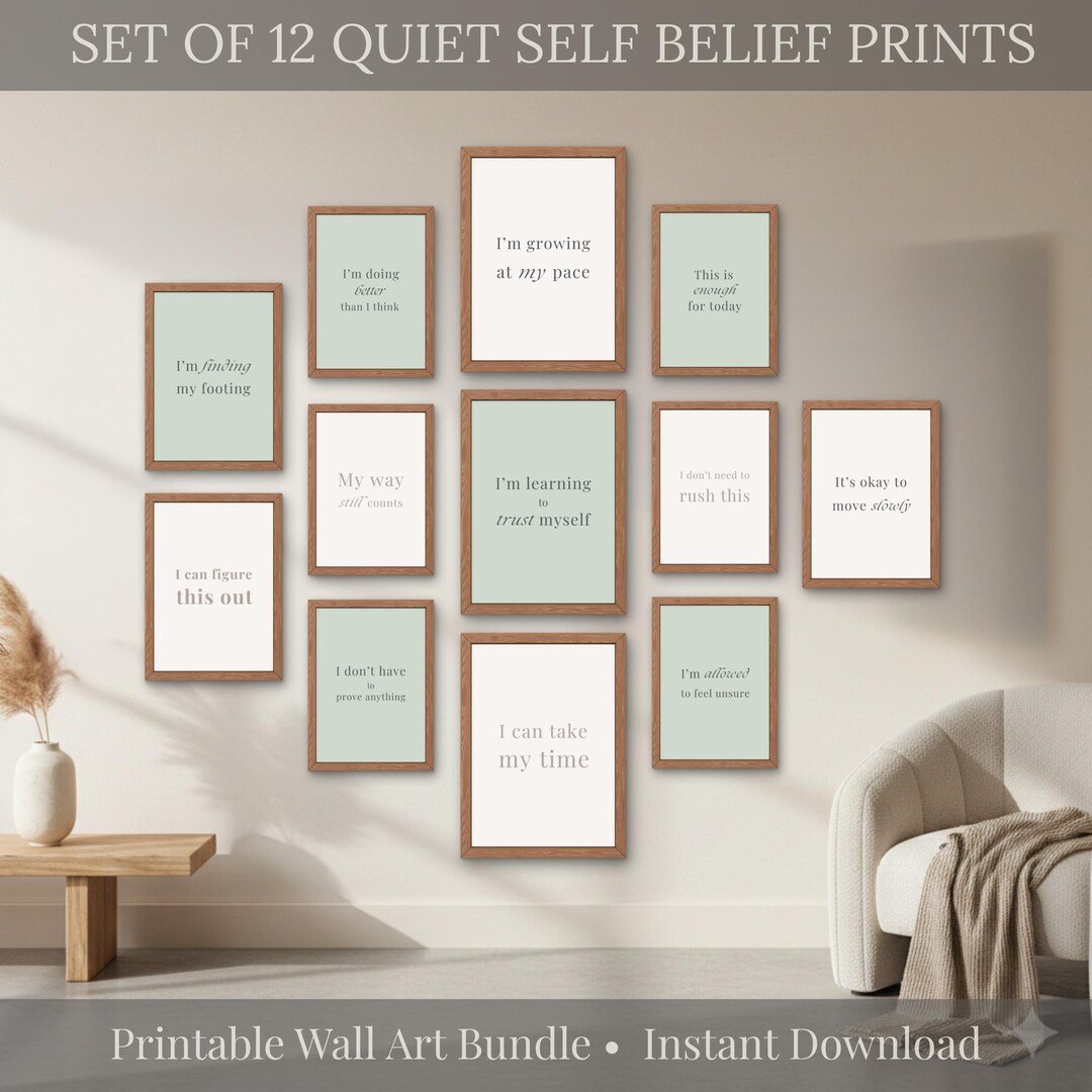 Printable Self Belief Wall Art Set | Quiet Minimalist Affirmation ...