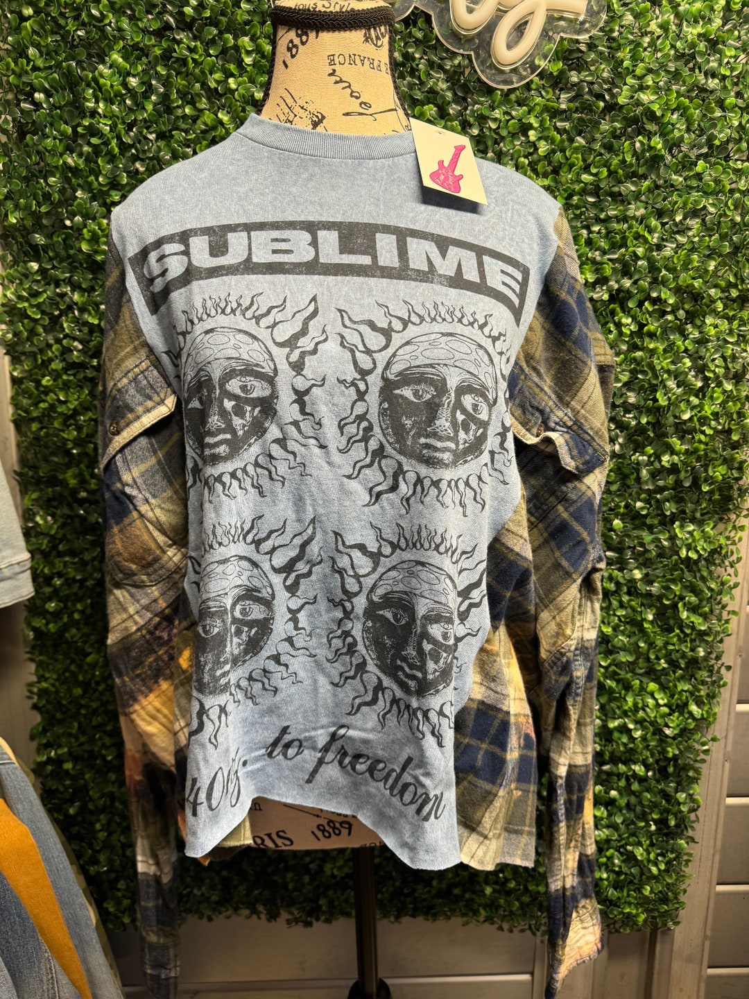 Repurposed Flannel Band Tee Shirt - Etsy