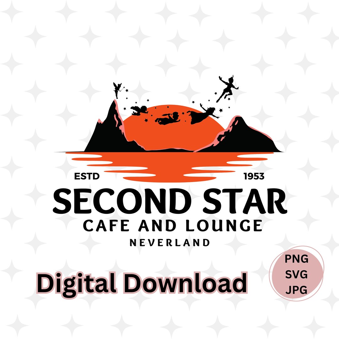 Second Star Peter Pan Svg Png Instant Download Printable Design Svg for ...