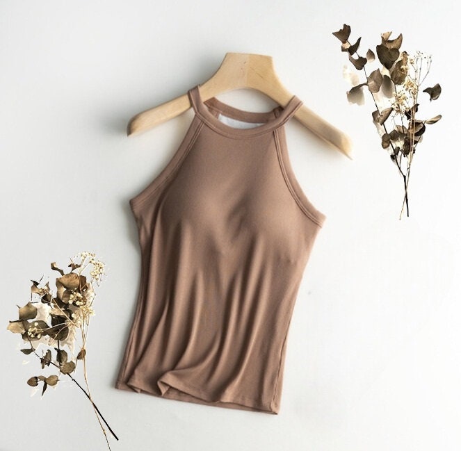 Halter Neck Shirt With Built in Bra - Etsy