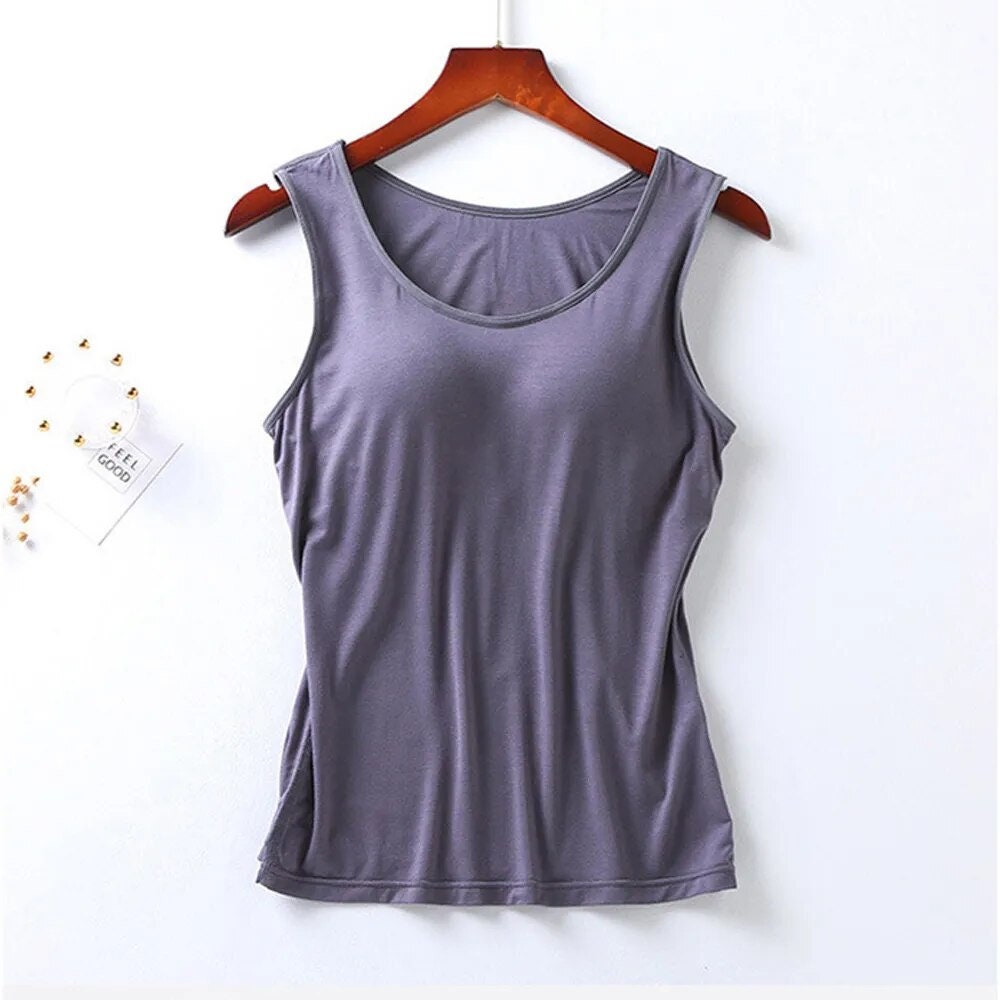 Tank Top With Built in Bra Summer Colours Plus Size Available - Etsy