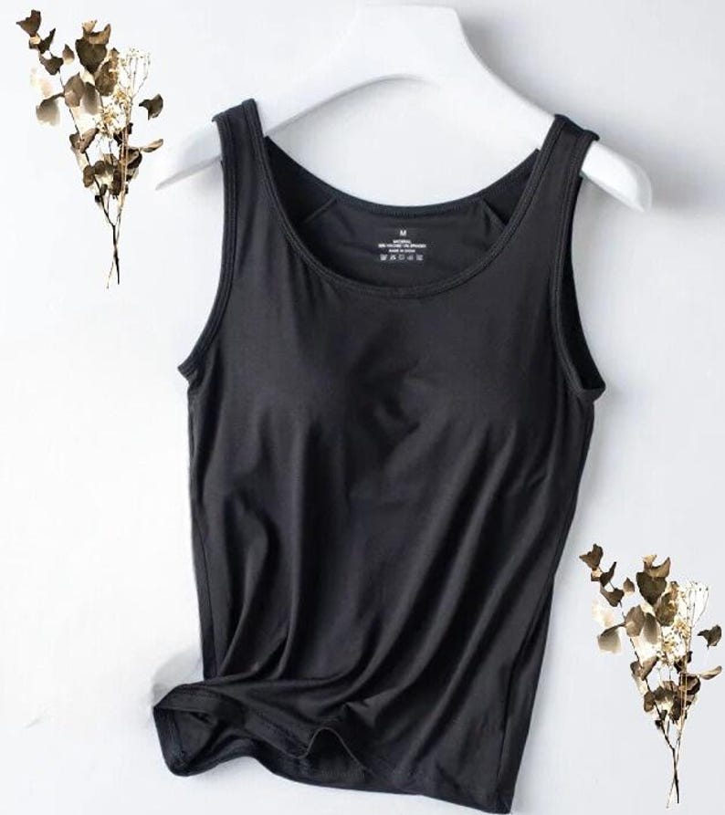 Shelf Bra Top With Removable Bra Cups Tank Top - Etsy