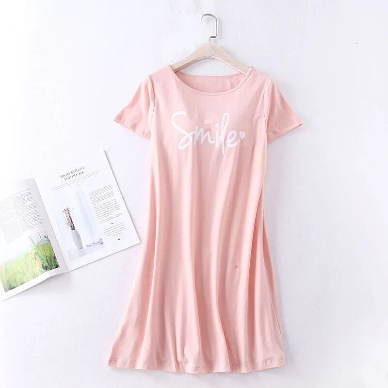 Nighties With Bra Support Nighty Built-in Bra Smile Cotton - Etsy