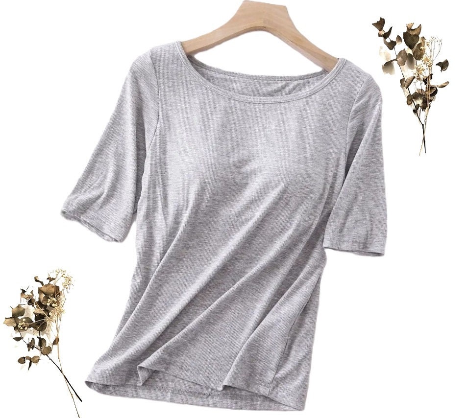 Built in Bra T Shirt With Sleeves - Etsy