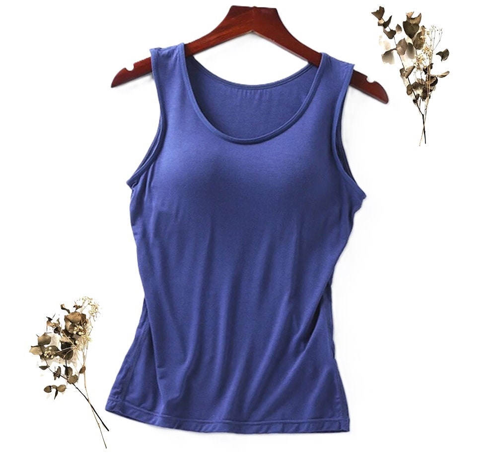 Tank Top With Built in Bra Summer Colours Plus Size Available - Etsy