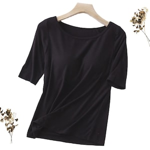 Built in Bra T Shirt With Sleeves - Etsy