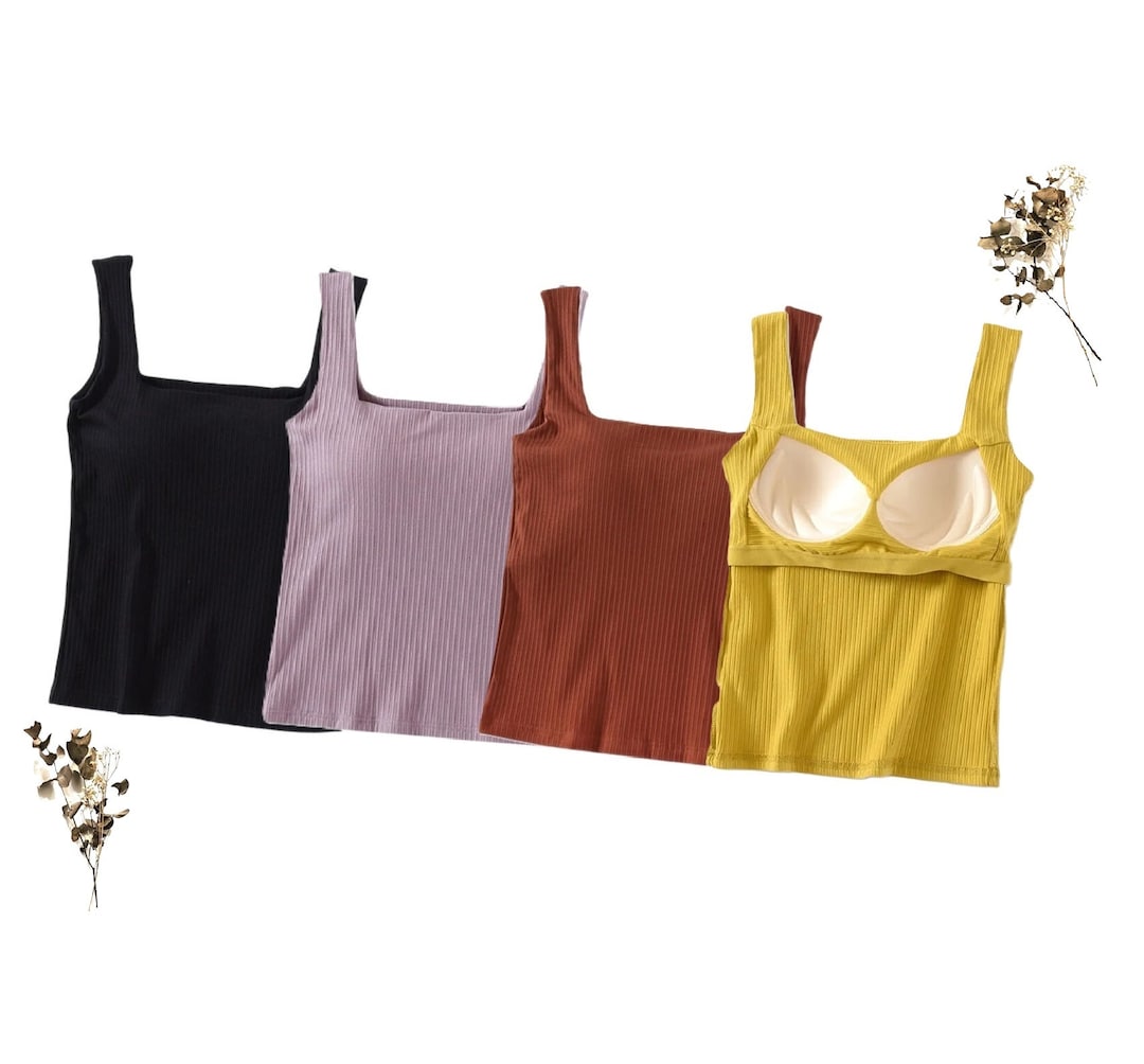 Square Neck Top Shirt With Inbuilt Bra Cotton - Etsy
