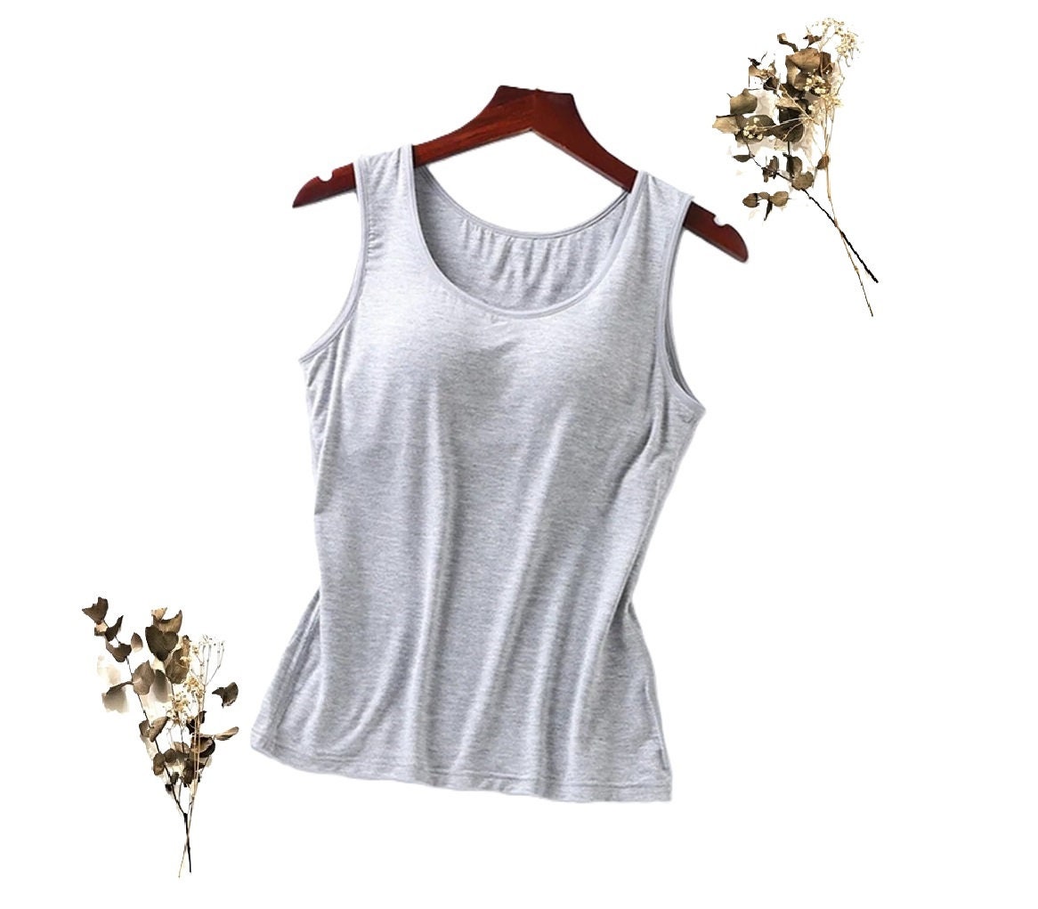 Tank Top With Built in Bra Summer Colours Plus Size Available - Etsy