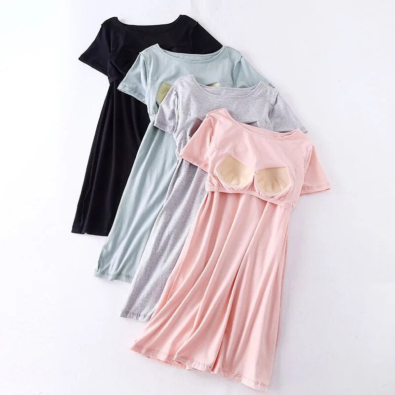 Nighties With Bra Support Nighty Inbuilt Bra Smile Cotton - Etsy