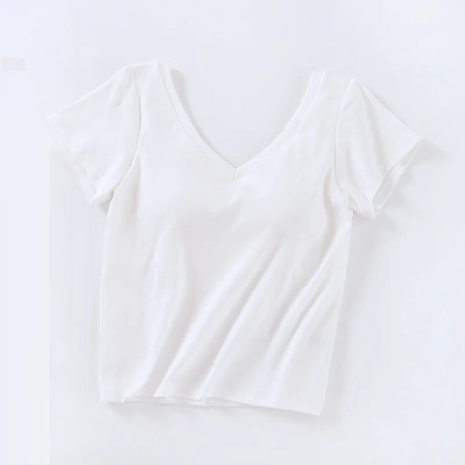 Built in Bra Top Tshirt V Neck Shelf Bra T Shirt Cotton - Etsy