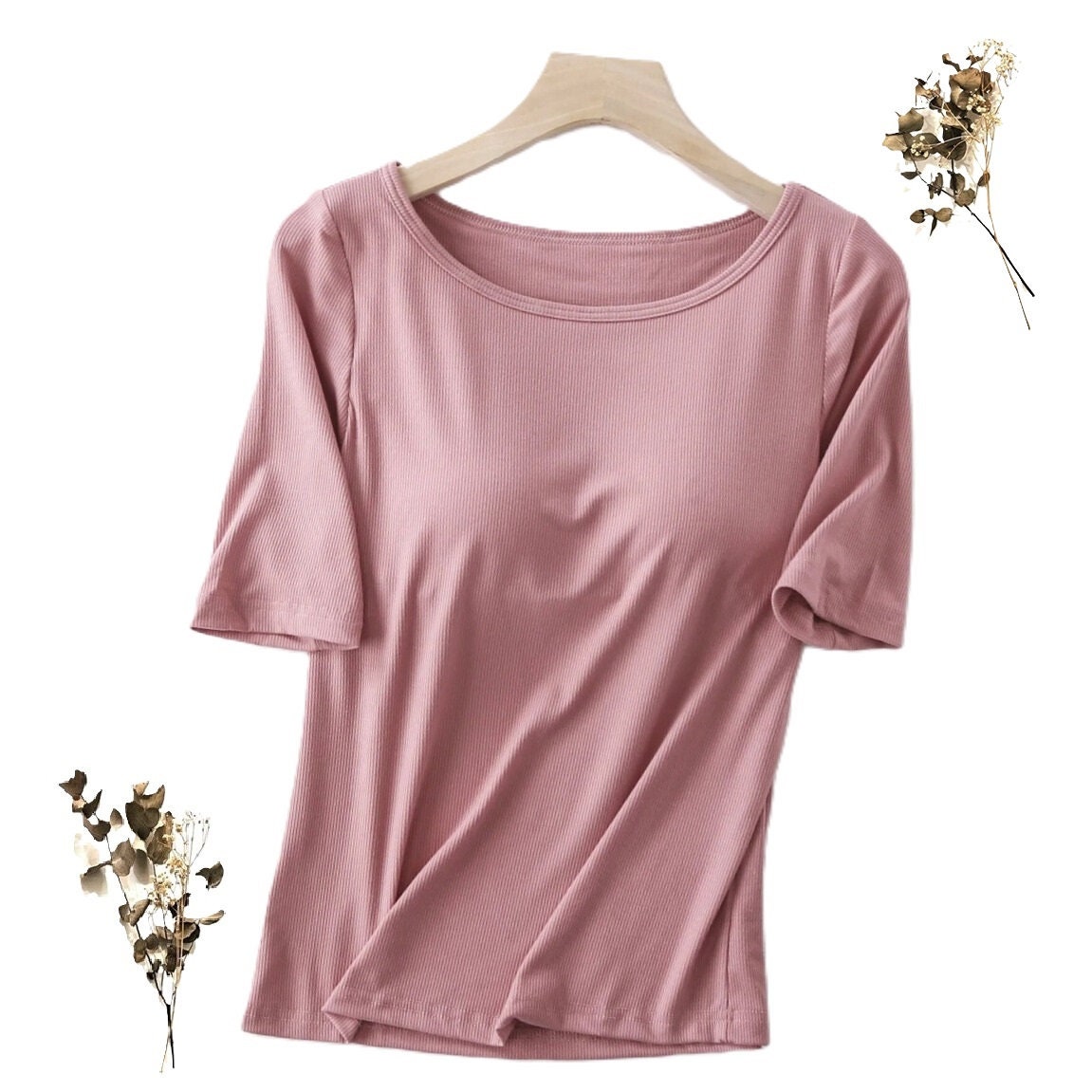 Built in Bra T Shirt With Sleeves - Etsy