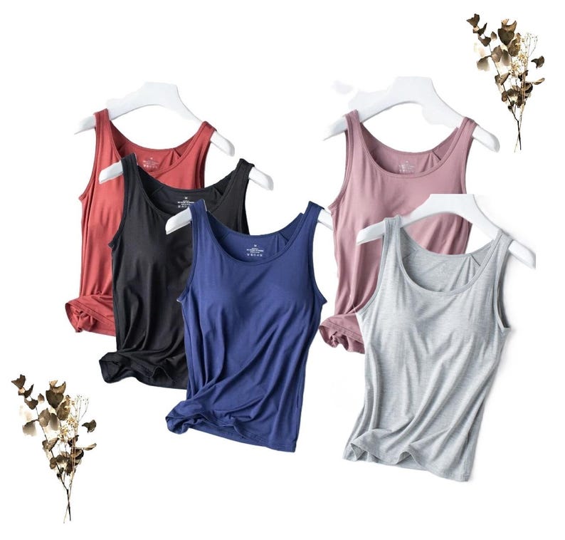 Shelf Bra Top With Removable Bra Cups Tank Top - Etsy