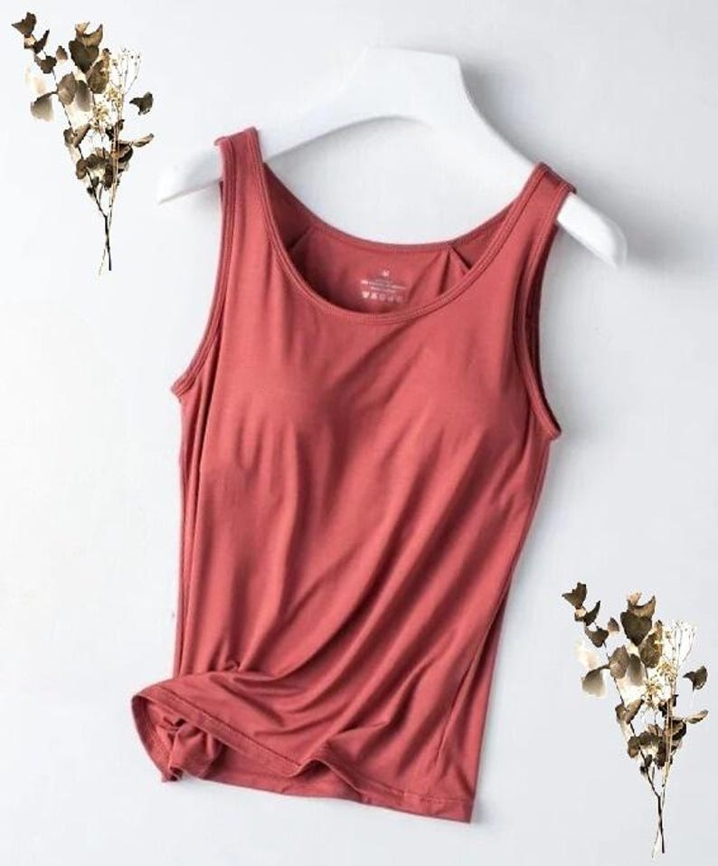Shelf Bra Top With Removable Bra Cups Tank Top - Etsy