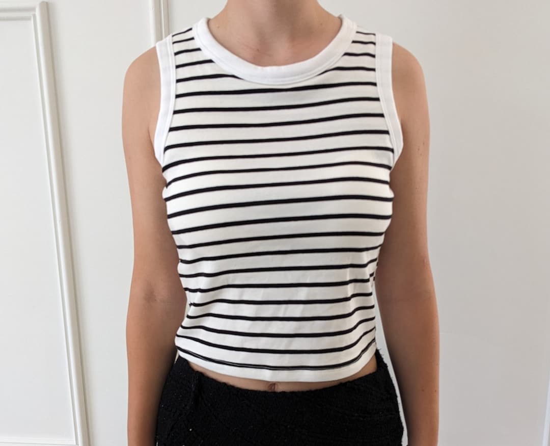 Bra Top Tank Striped Built in Bra Inbuilt Bra Shirt Cotton - Etsy