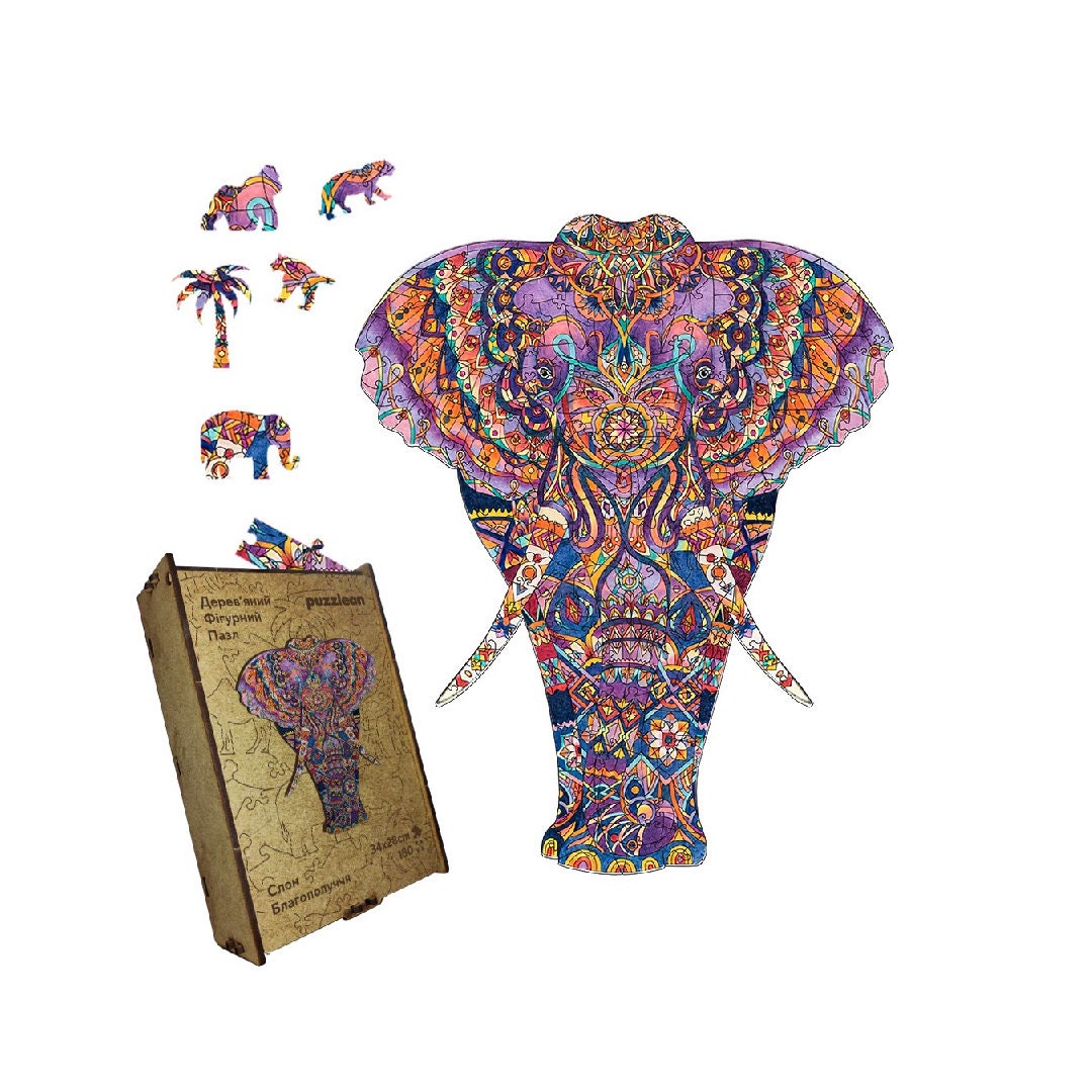 Indian Elephants Wooden Jigsaw Puzzle Safari Animals Shaped - Etsy