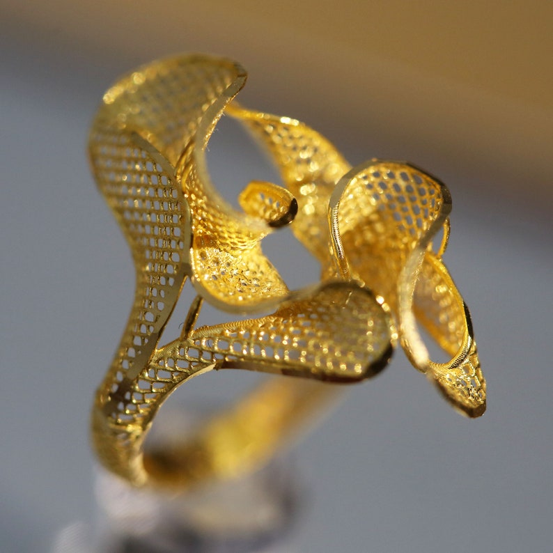 RTF70 | Solid Gold Turkish Filigree Ring | 21K or 22K - Etsy