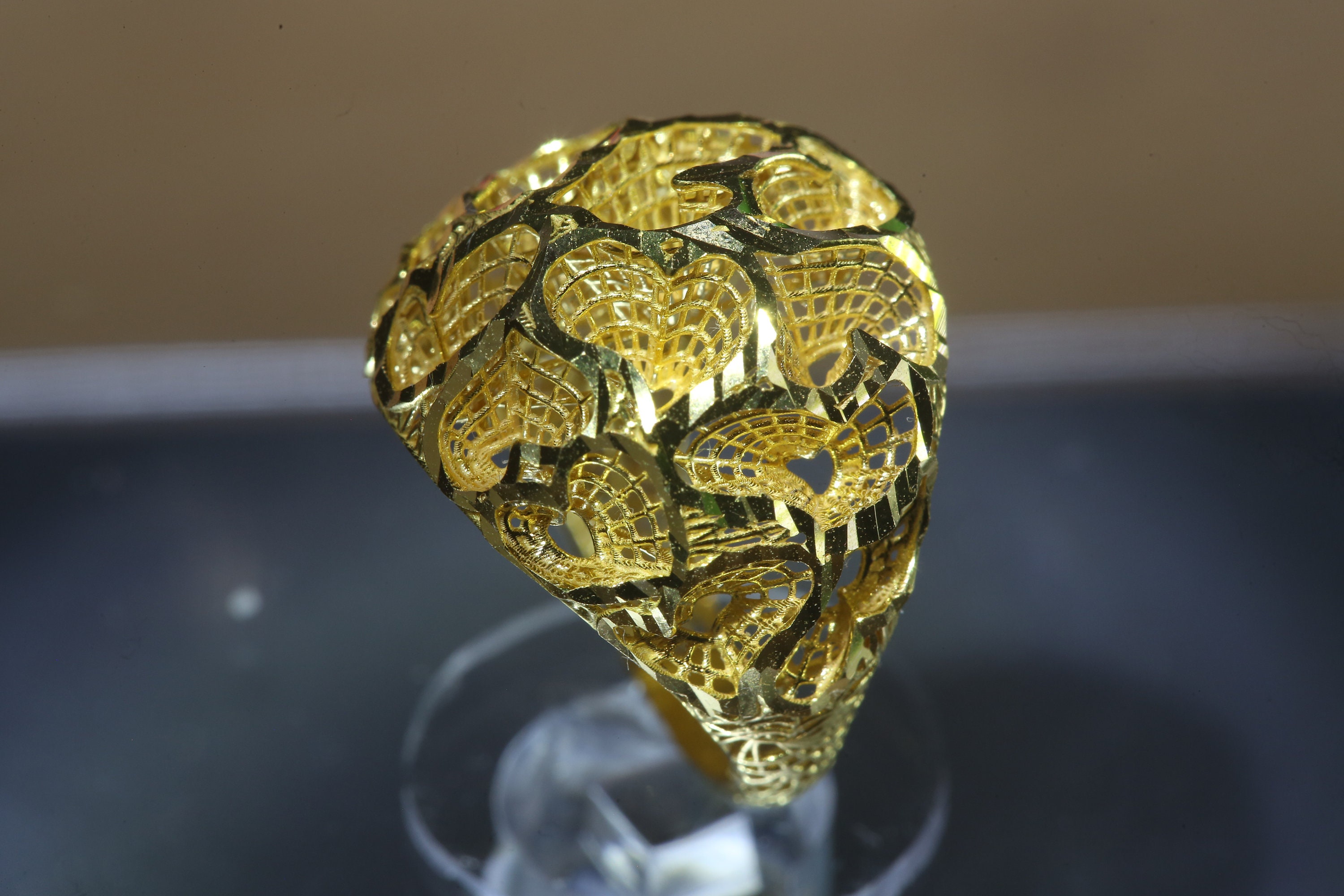 RTG601 Solid Gold Turkish Filigree Ring 21K 22K - Etsy