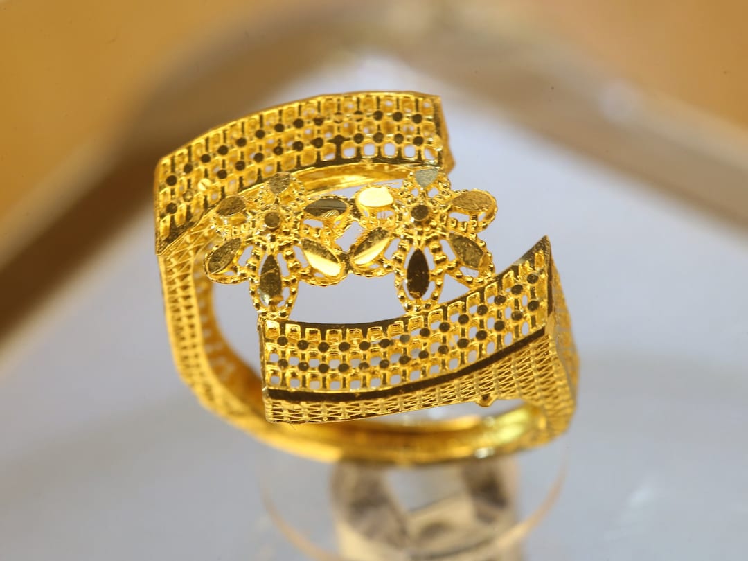 RA2551 Solid Gold Turkish Filigree Ring 21K 22K - Etsy
