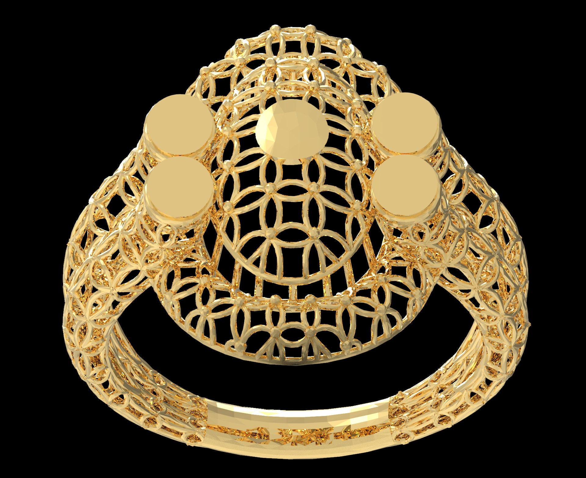 RDZA7 Solid Gold Filigree Designer Ring 22K 21 K 18K - Etsy