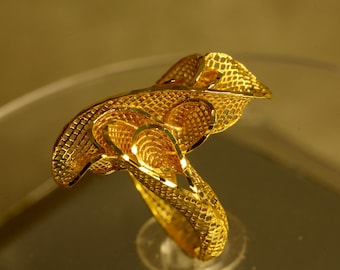 RDZA7 | Solid Gold Filigree Designer Ring | 22K | 21 K | 18K - Etsy