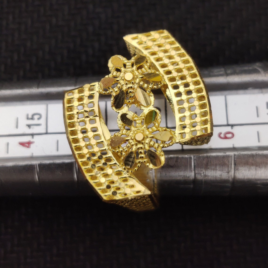 RA2551 Solid Gold Turkish Filigree Ring 21K 22K - Etsy