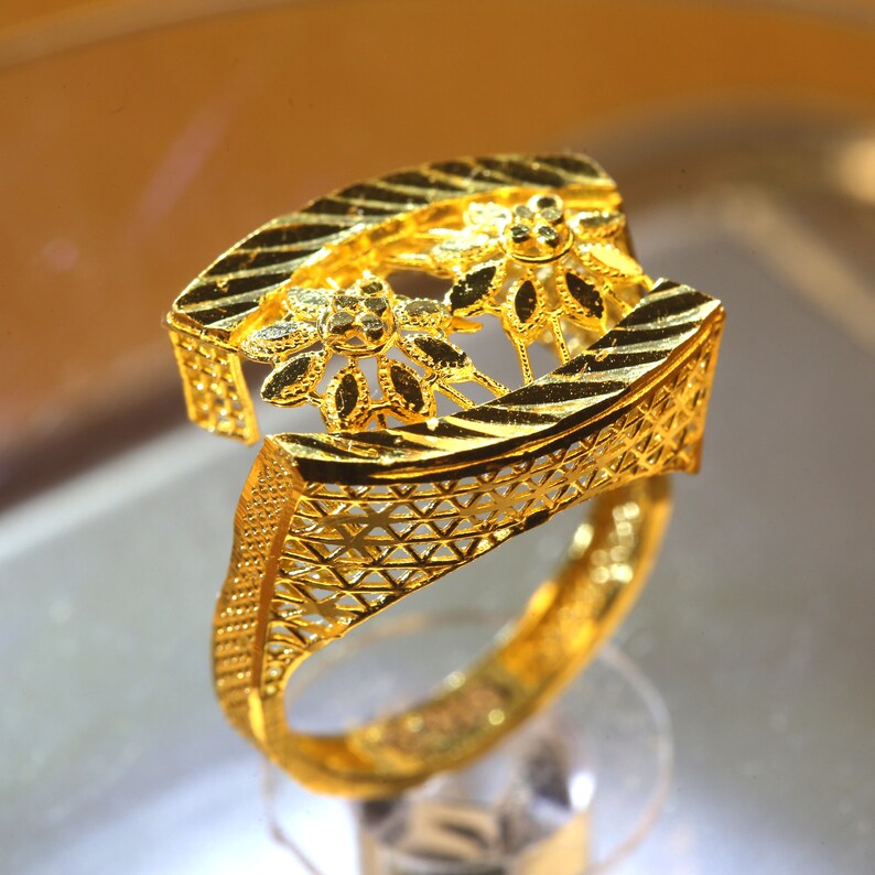 RA1601 Solid Gold Turkish Filigree Ring 21K 22K - Etsy